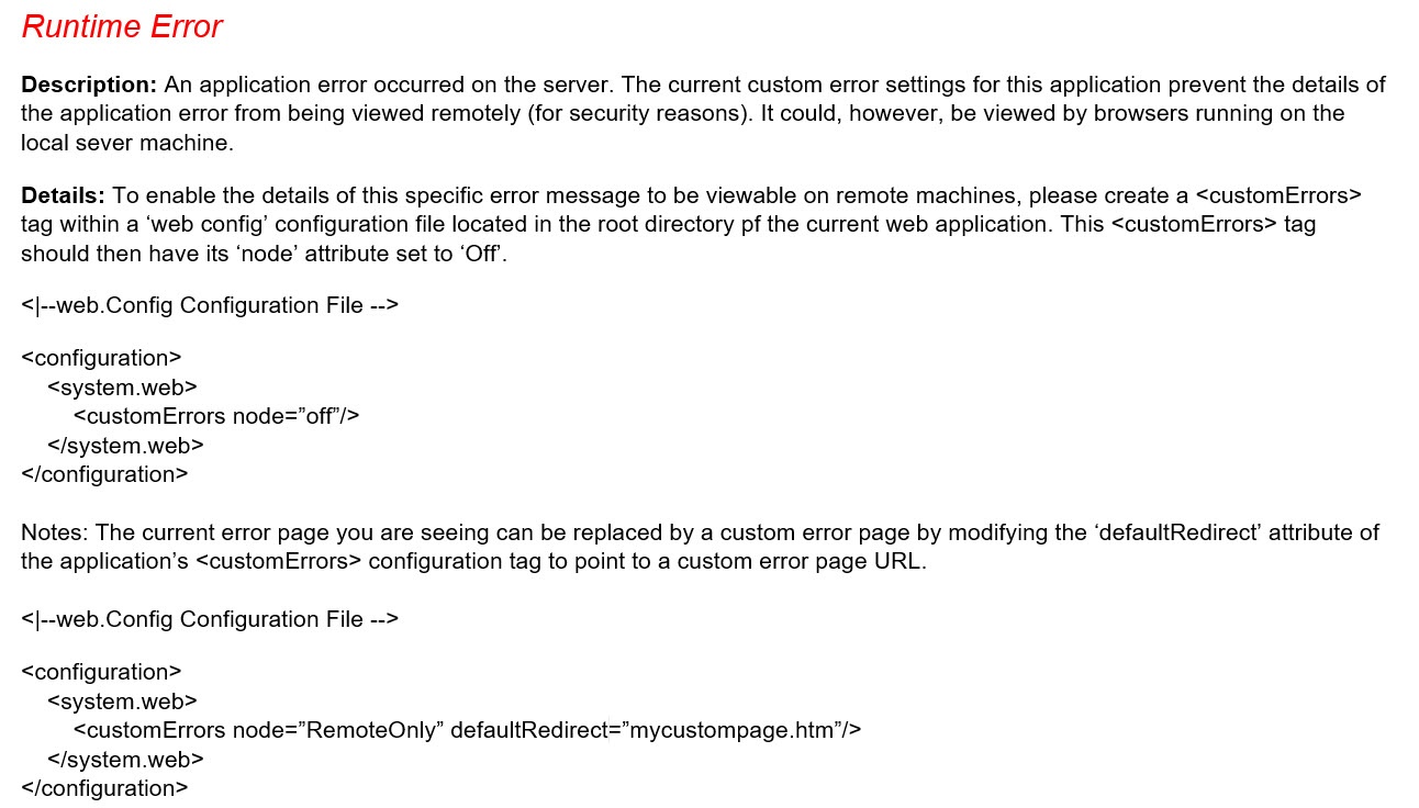 Server Error In Sapcon Application Message